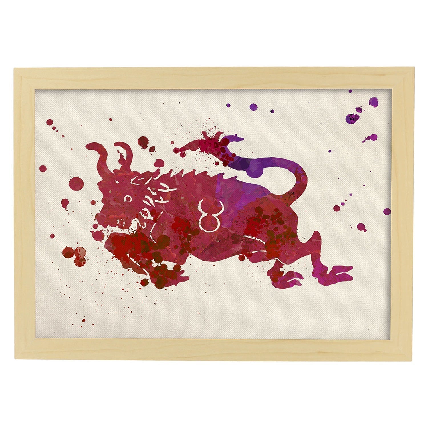 Poster De Tauro A Estilo Acuarela. Láminas De Los Simbolos Del Zodiaco ...