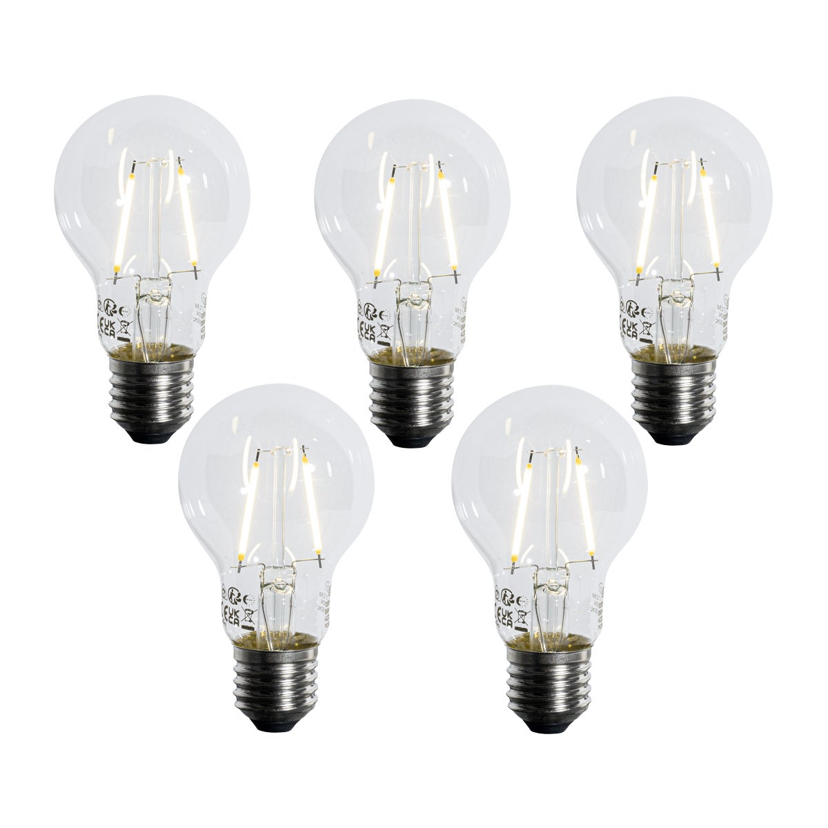 Juego de 5 bombillas LED E27 A60 con sensor crepuscular 2,5W 250 lm 2700K | Leroy Merlin