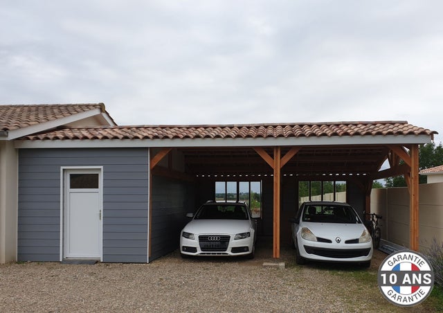 Carport bois 2 pans au meilleur prix | Leroy Merlin