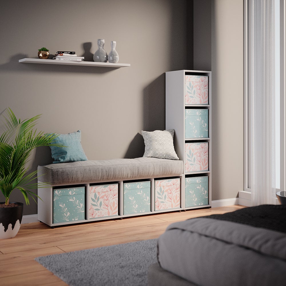 Vicco Meuble de rangement Ludus, Blanc, 142.5x36.2cm avec 2 boxes ...