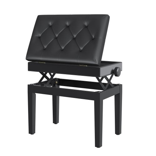 Banc de piano avec espace de rangement et hauteur réglable 54,5 x 33 x ...