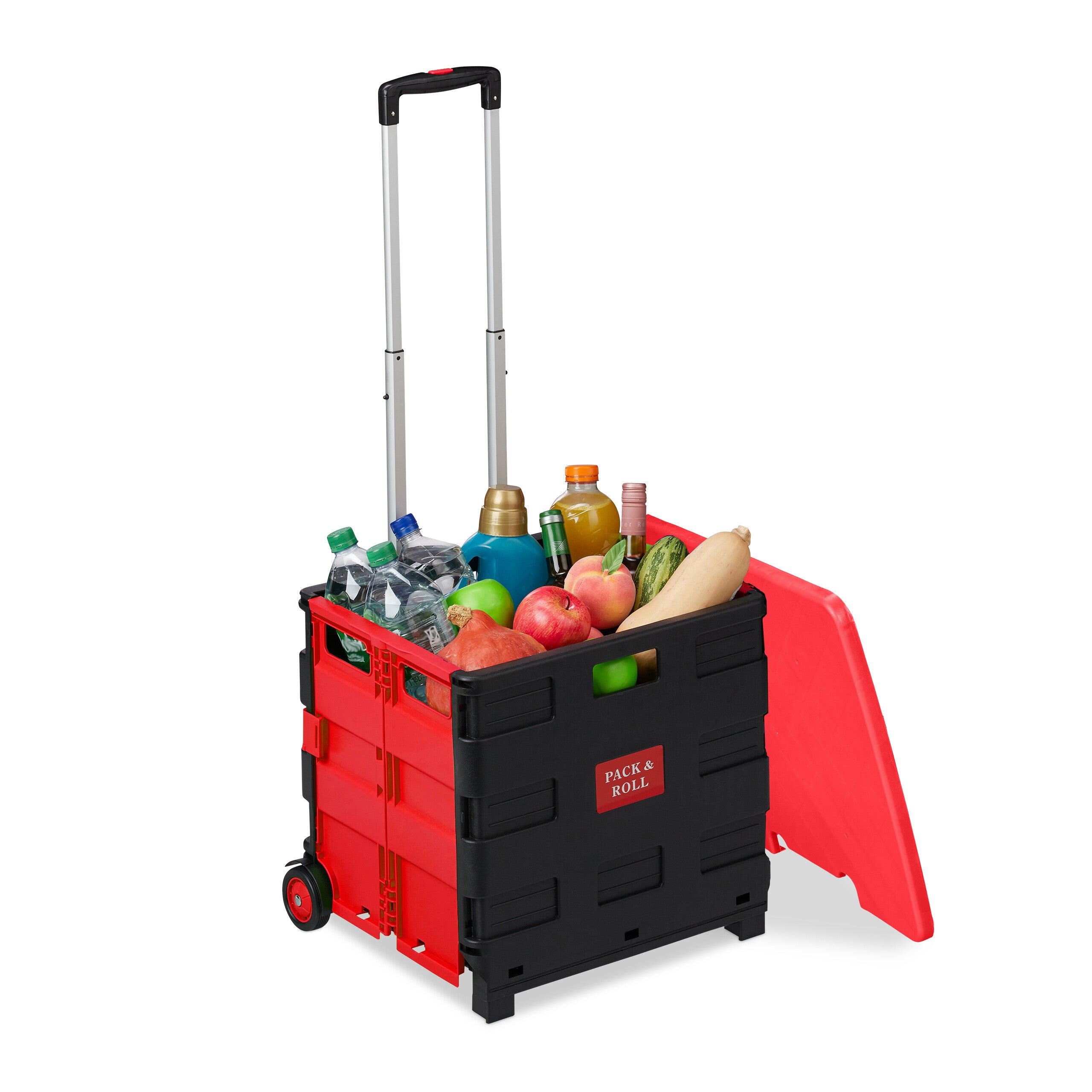 Carro de la Compra Plegable, Carrito de Transporte con Ruedas y Tapa ...