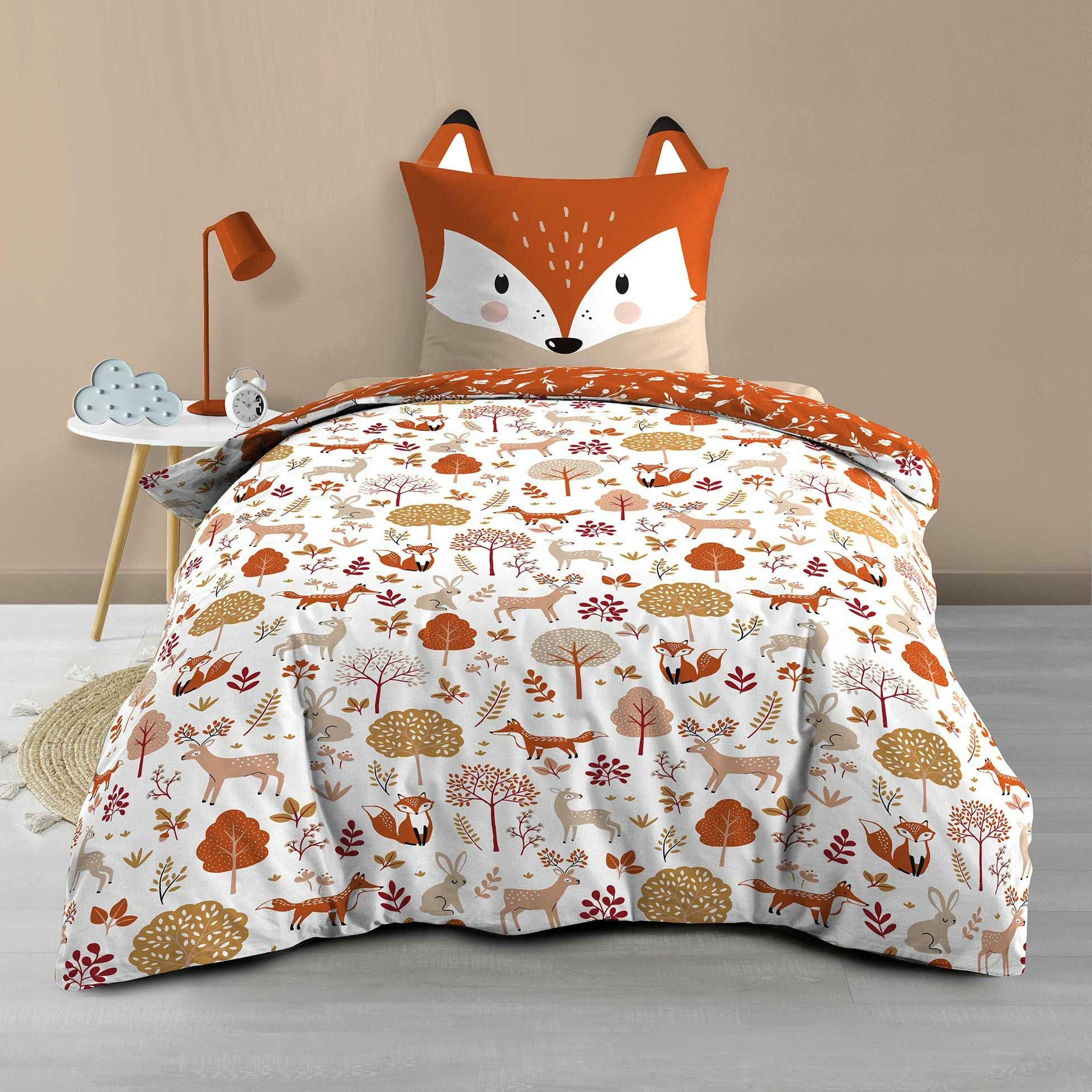 Housse de Couette Enfant 140 x 200 cm + 1 Taie – ROXY – 42 fils ...