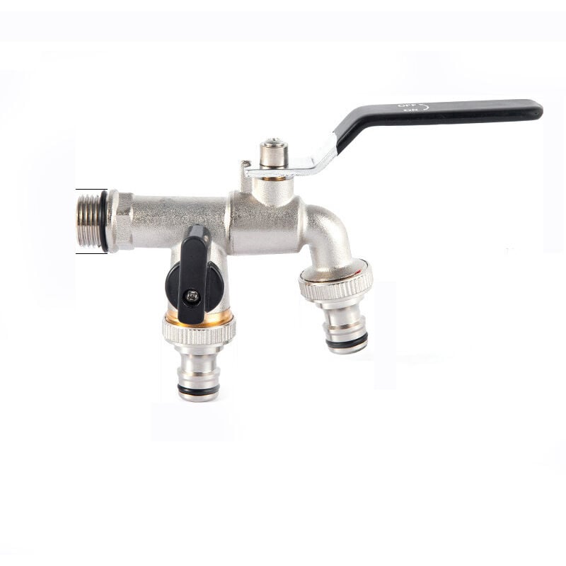 Robinet double de jardin, robinet d'eau en laiton, robinet de calibre 3 ...