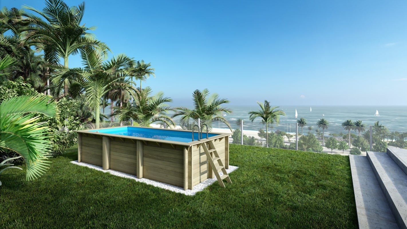 Piscina de madera Aqua 6,1x2,85 - H.1,31 m vigas a encastrar ...