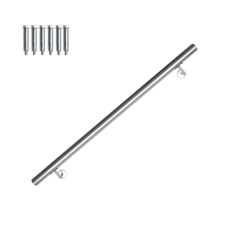 Main courante inox rampe d'escalier rond intérieur & extérieur Ø 42 mm ...