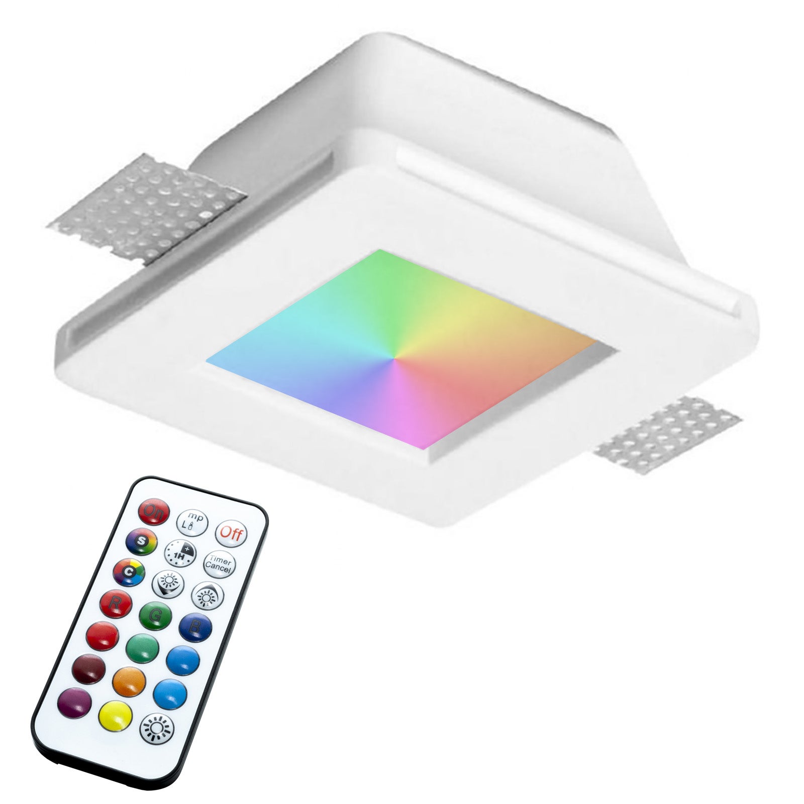 Spot encastré carré en verre dépoli LED 8W GU10 RGBW lumière colorée ...