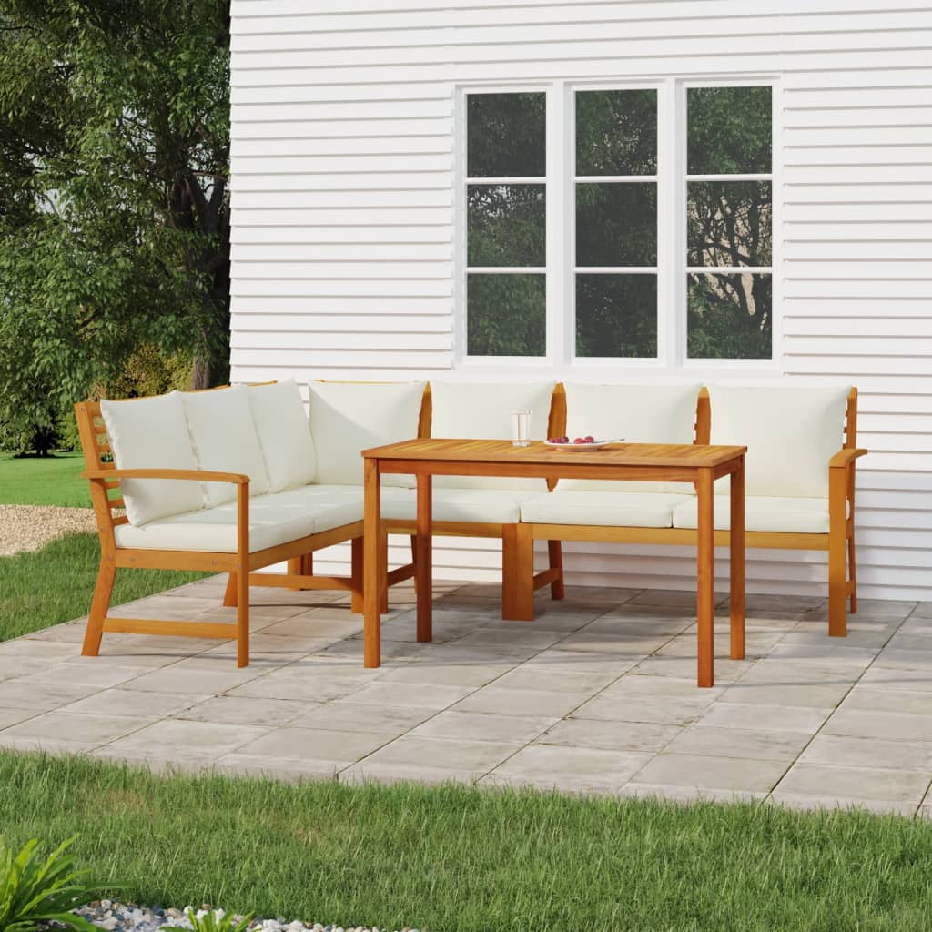 Ensemble de salle à manger de jardin coussins 5 pcs | Salon de jardin ...