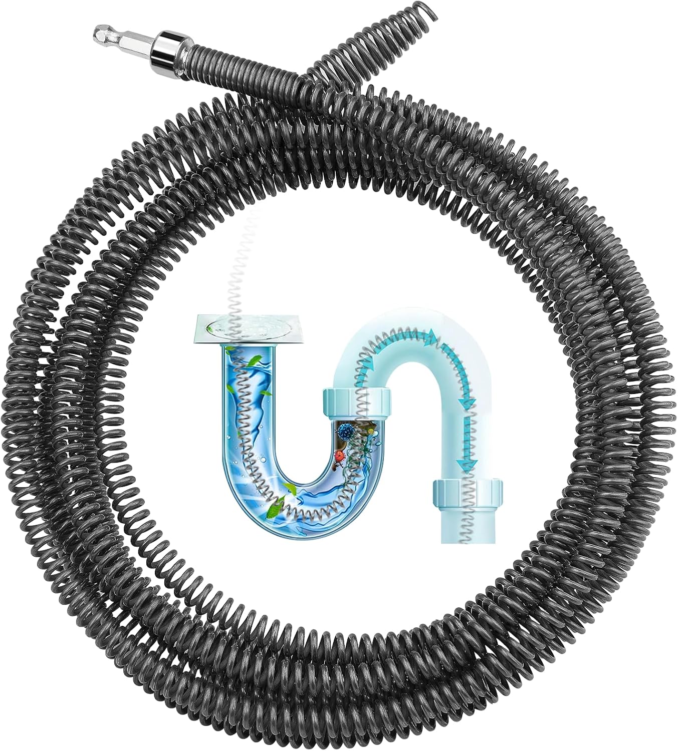 Déboucheur professionnel 4 m x 10 mm, spirale multifonction pour ...