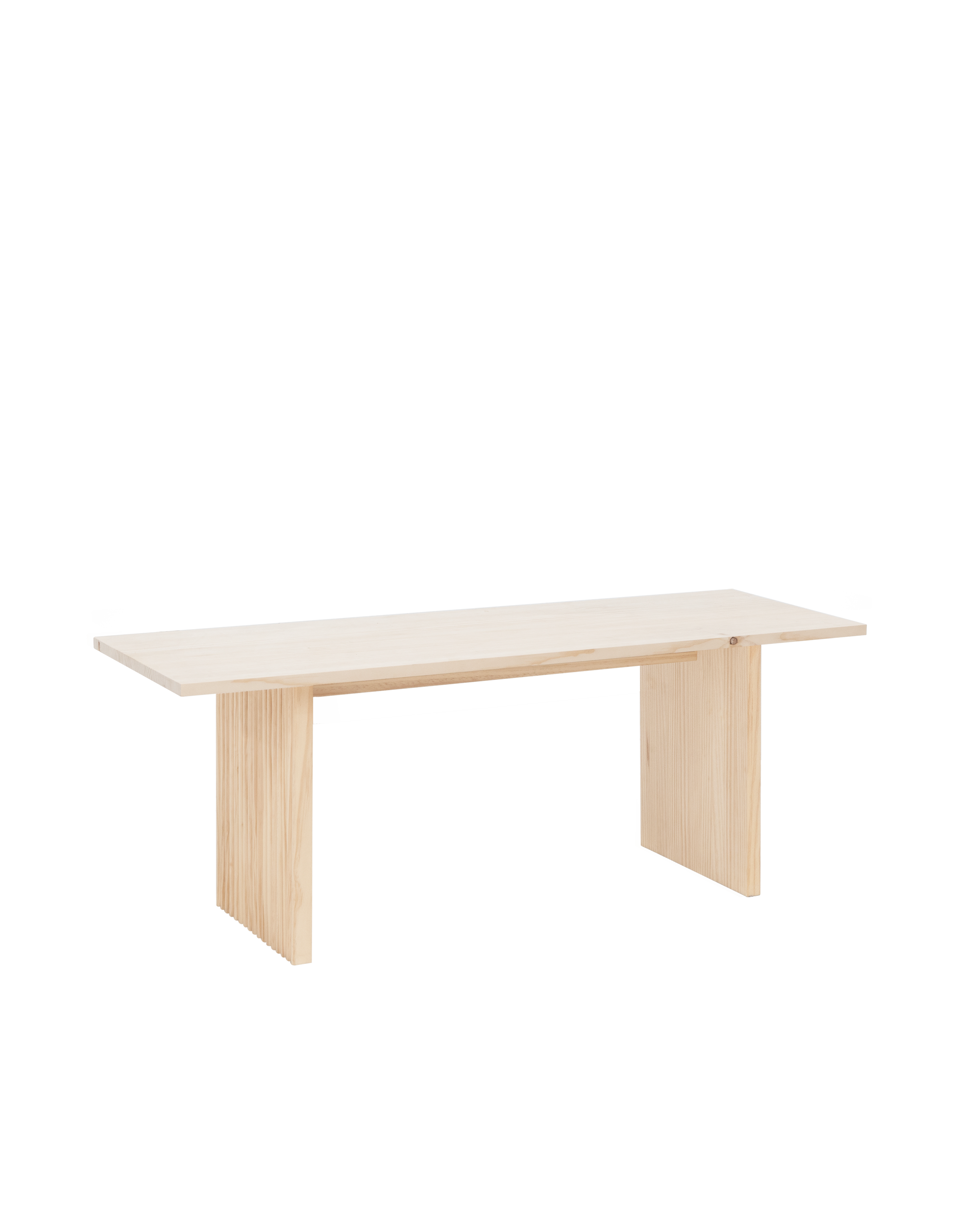 Mesa de centro rectangular de madera de pino con patas ranuradas ...