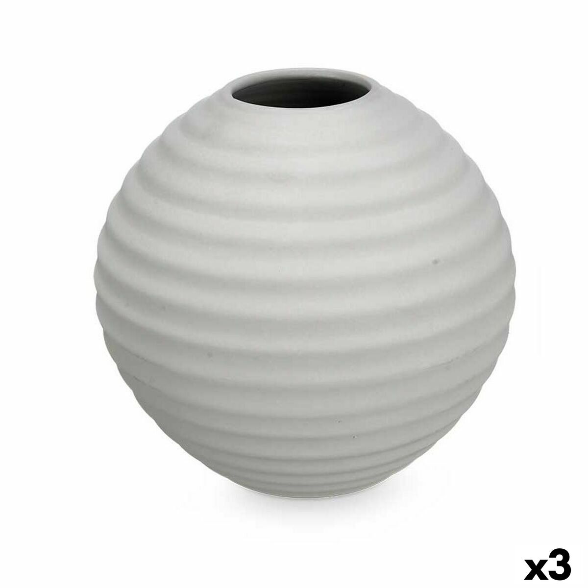 Vase Gris Céramique 25 x 25 x 25 cm (3 Unités) Sphère | Leroy Merlin