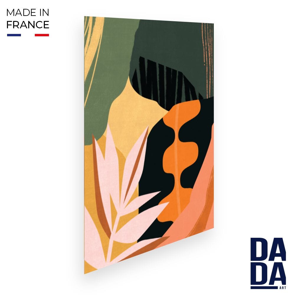 Affiche Feuillage Abstrait Vibrant 50x70cm Fabriqué En France