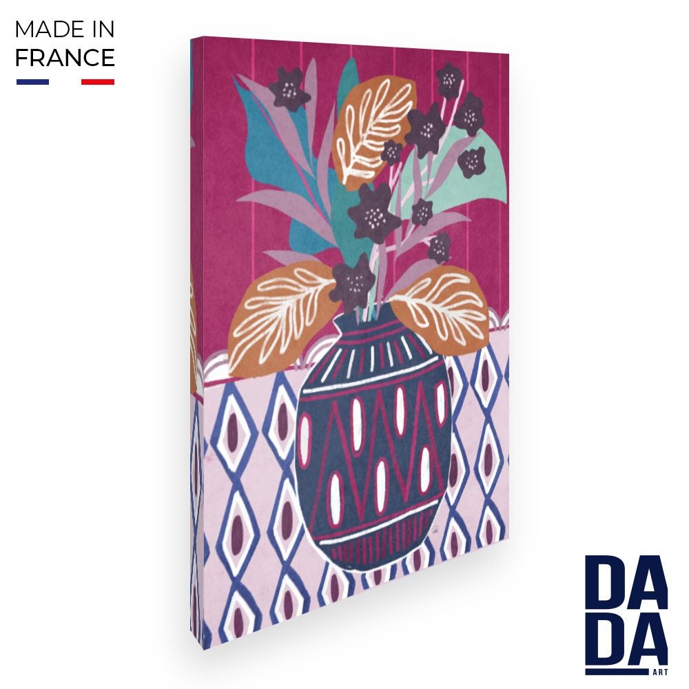 Toile Vase fleurs / 100x140cm / Fabriqué en France / DADA ART | Leroy ...