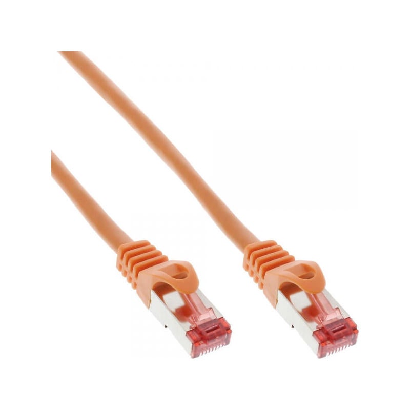 C ble r seau en ligne s/ftp pimf cat.6 250mhz PVC cuivre orange 0,25m | Leroy Merlin