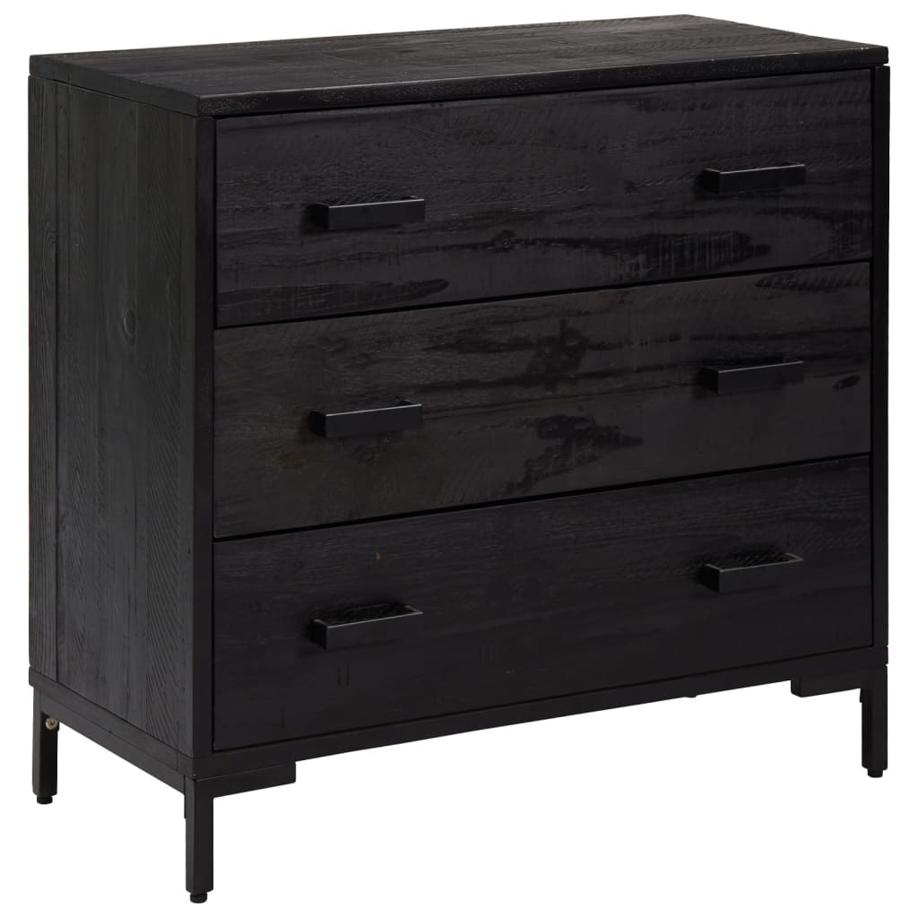Commode en pin massif noir 75x35x70 cm - COMFORTXL | Leroy Merlin