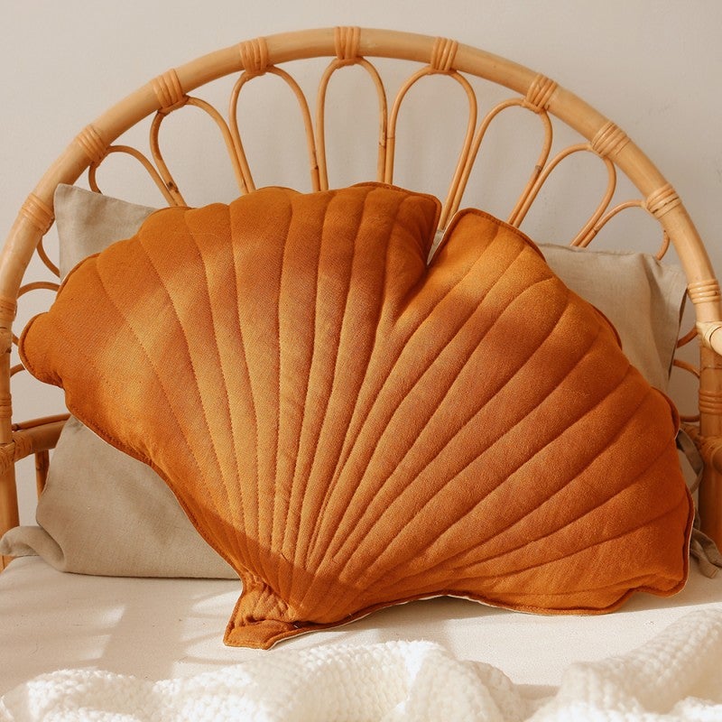 Coussin feuille de ginkgo lin & coton LINCUS - Brown | Leroy Merlin
