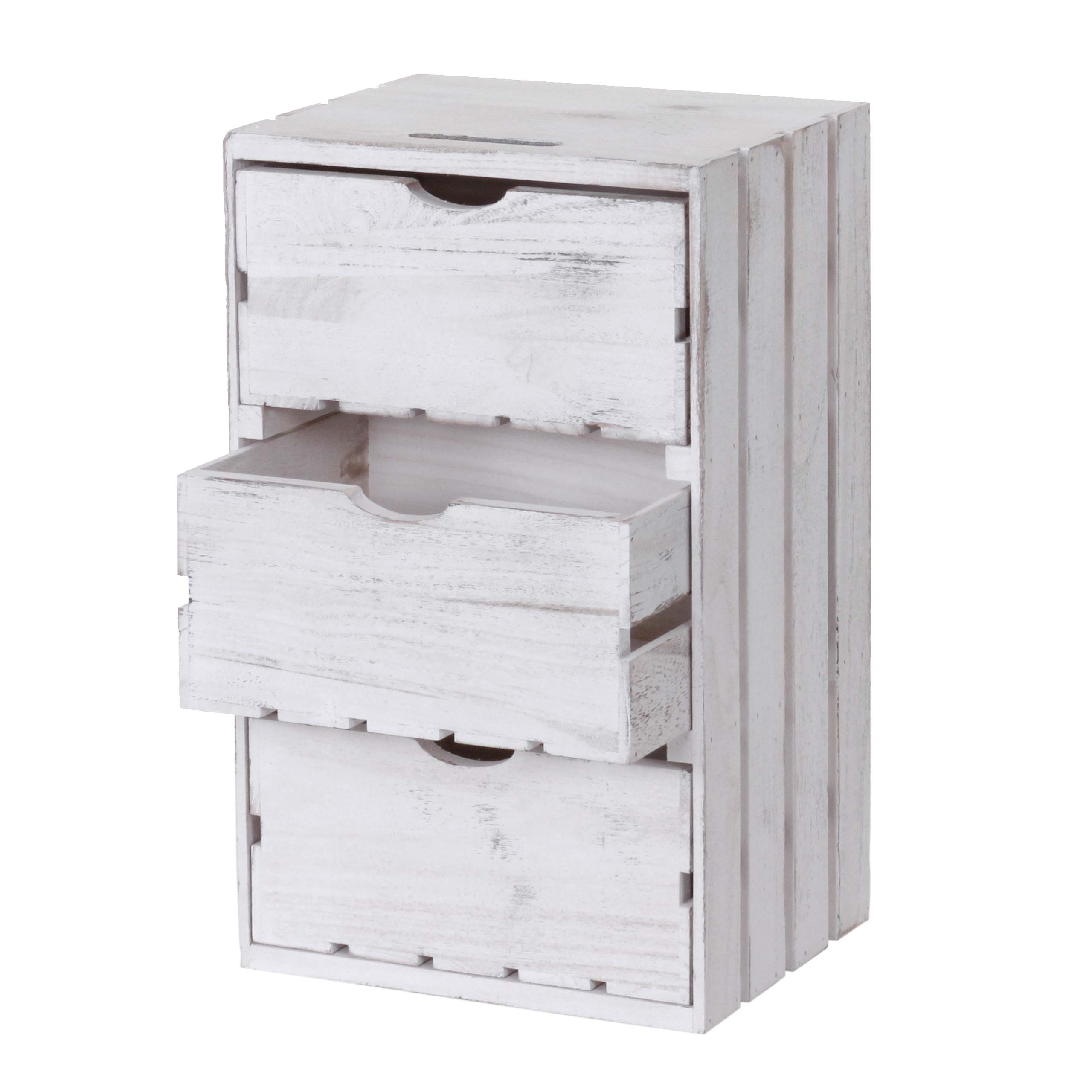 Cómoda pequeña mueble de almacenaje de madera estilo vintage 3 cajones ...