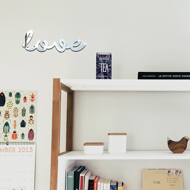 Pegatina cita efecto espejo Love - adhesivo de pared - revestimiento ...