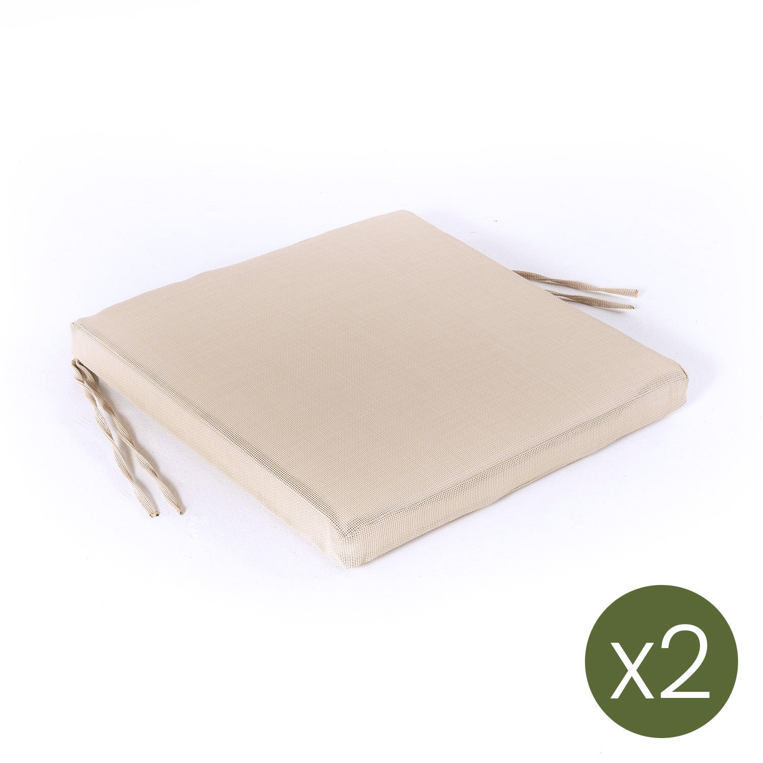 Pack de 2 cojines textilene para sillas de exterior arena 44x44 cm ...
