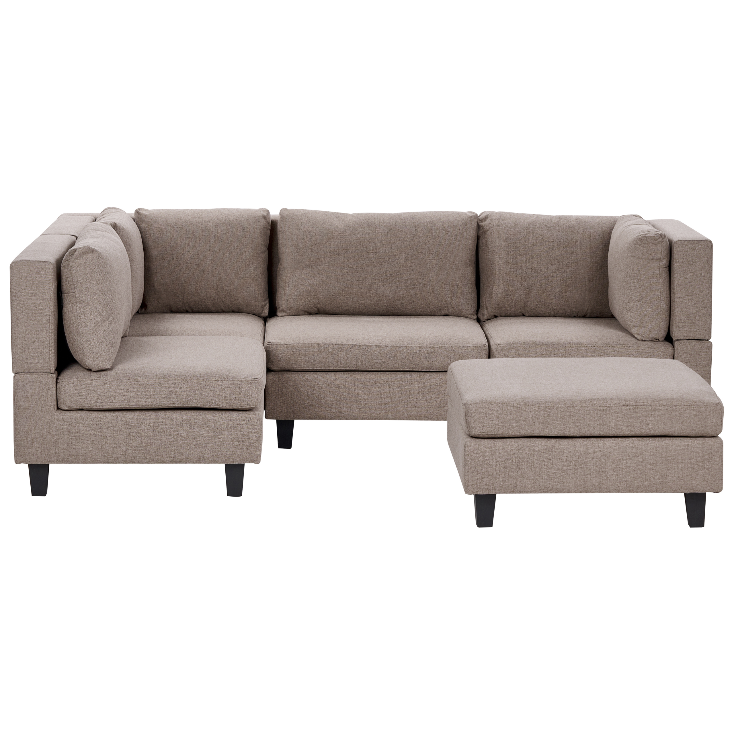 UNSTAD 4 places Canapé d'angle modulable Côté droit Marron Tissu avec ...
