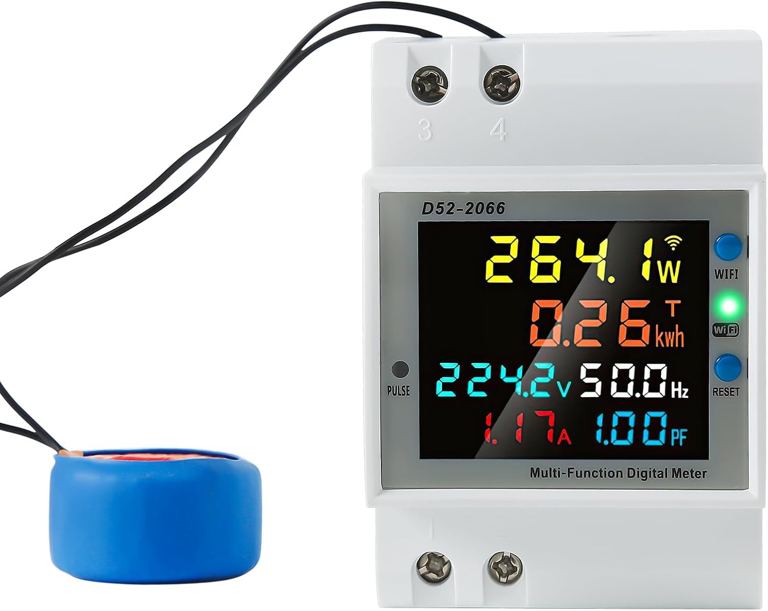 Compteur d'Électricité Monophasé WiFi - 6-en-1, Sur Rail DIN, Mesure de ...