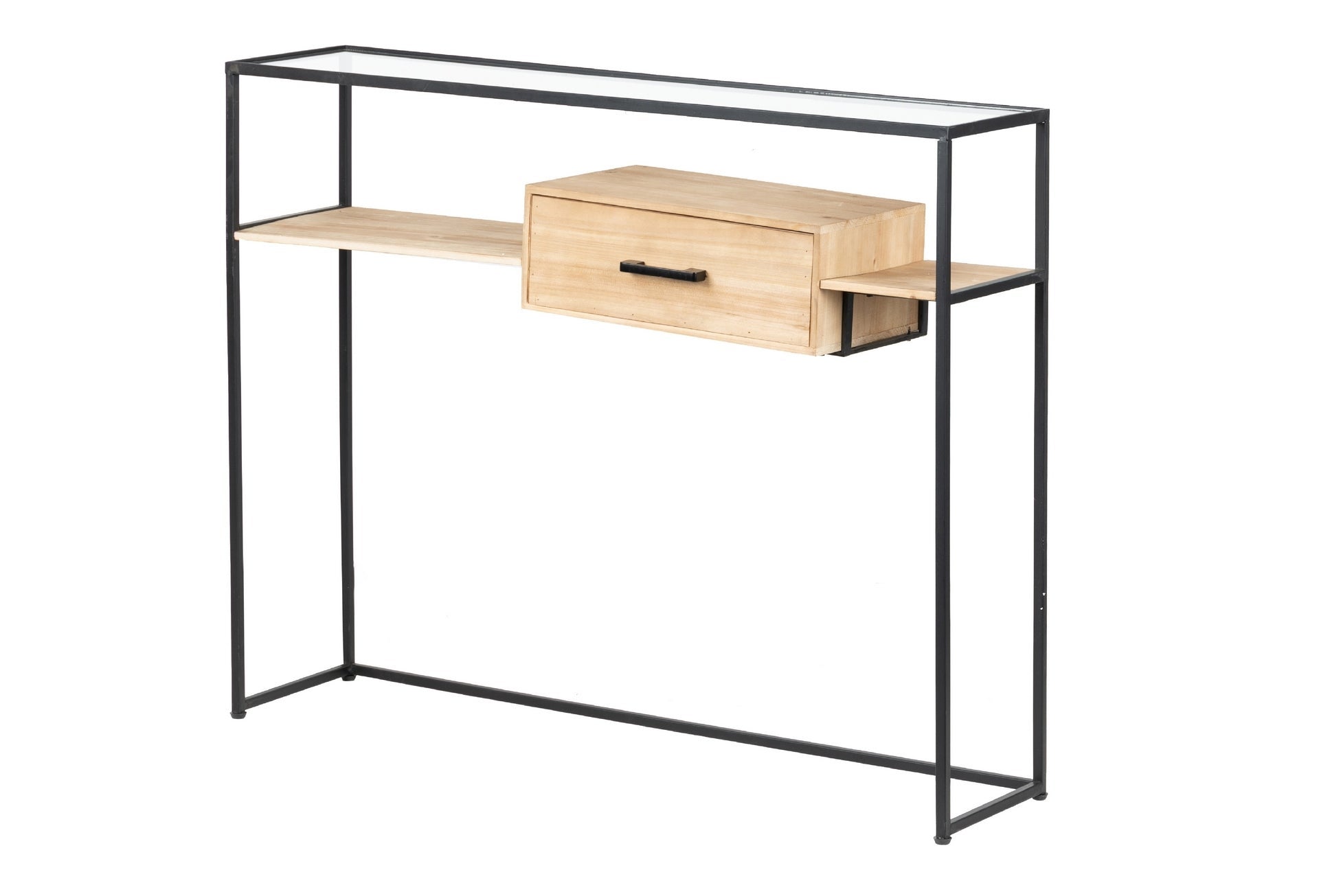 Consola Metal-madera-cristal 100x25x80 Cm | Leroy Merlin