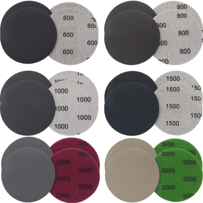 Juego de 24 lijas de carrocería de 75 mm (húmedas/secas), discos ...