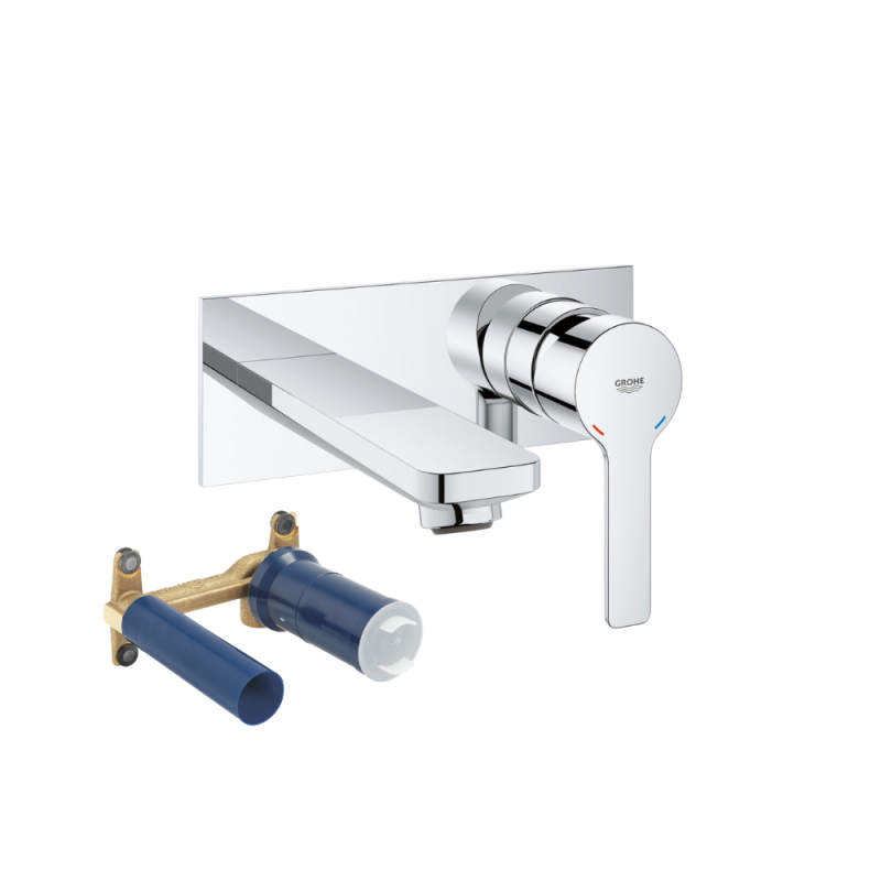 GROHE Lineare M grifo para lavabo de pared Cromo + cuerpo empotrado ...