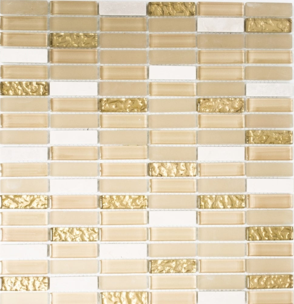 Mosaico Cross Bond Look Mix Translúcido Piedra Mix Oro Blanco Brillante ...