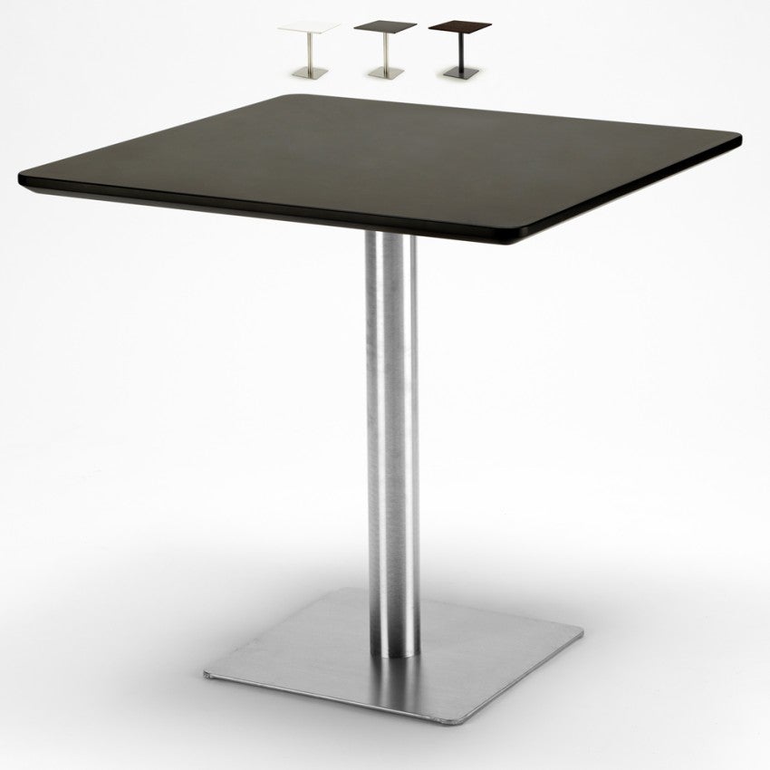 Table basse carrée 90x90 avec pied central pour bistro et bar Horeca ...