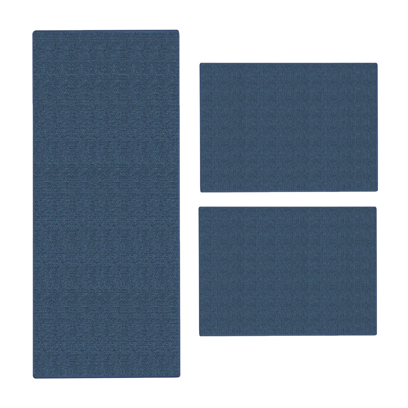 Descente de lit Sisal Sylt 3 pièces Bleu 1 tapis: 80 x 300 cm + 2 tapis ...