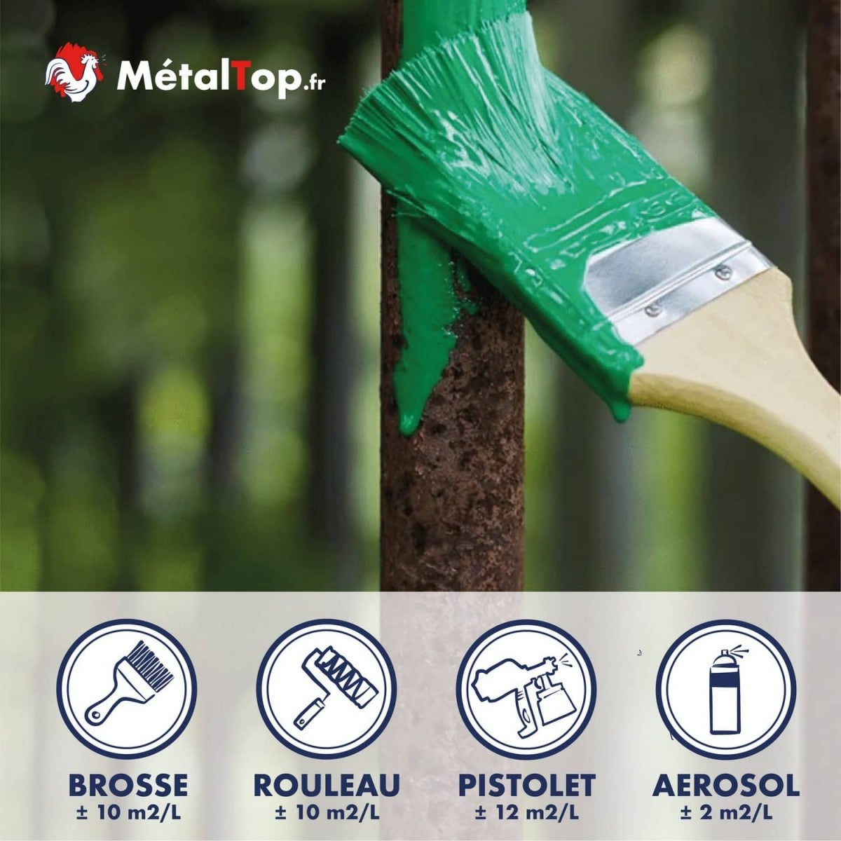 Peinture Fer Rouille - Metaltop - Gris brun - RAL 7013 - Bombe 400mL ...