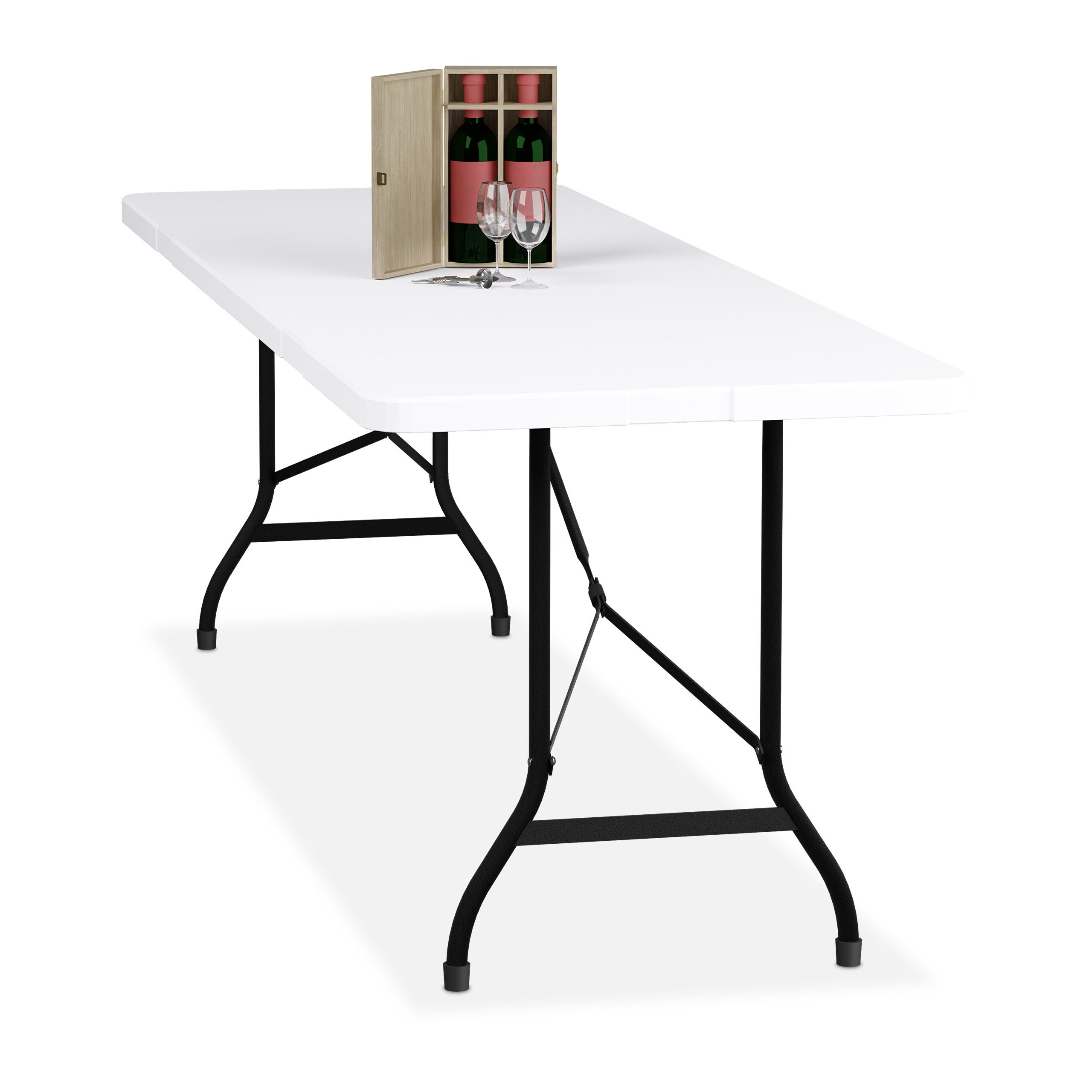 Relaxdays table de jardin pliante, 75 x 220 x 68 cm, résistante aux ...