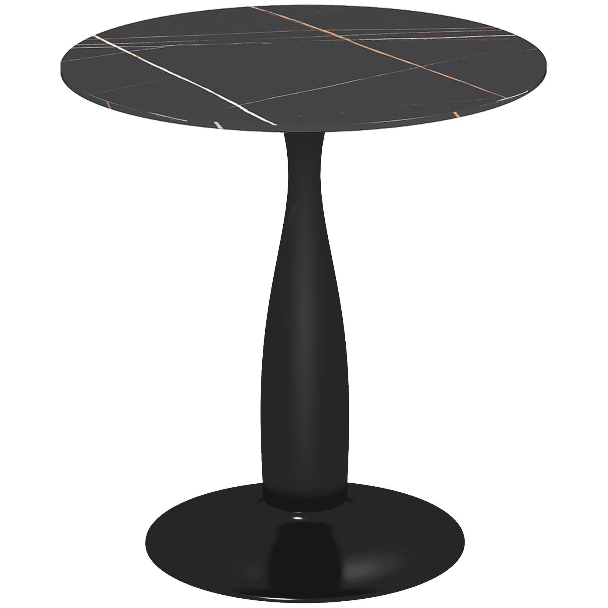 Table de salle à manger ronde, acier thermolaqué, MDF mélaminé, pieds ...