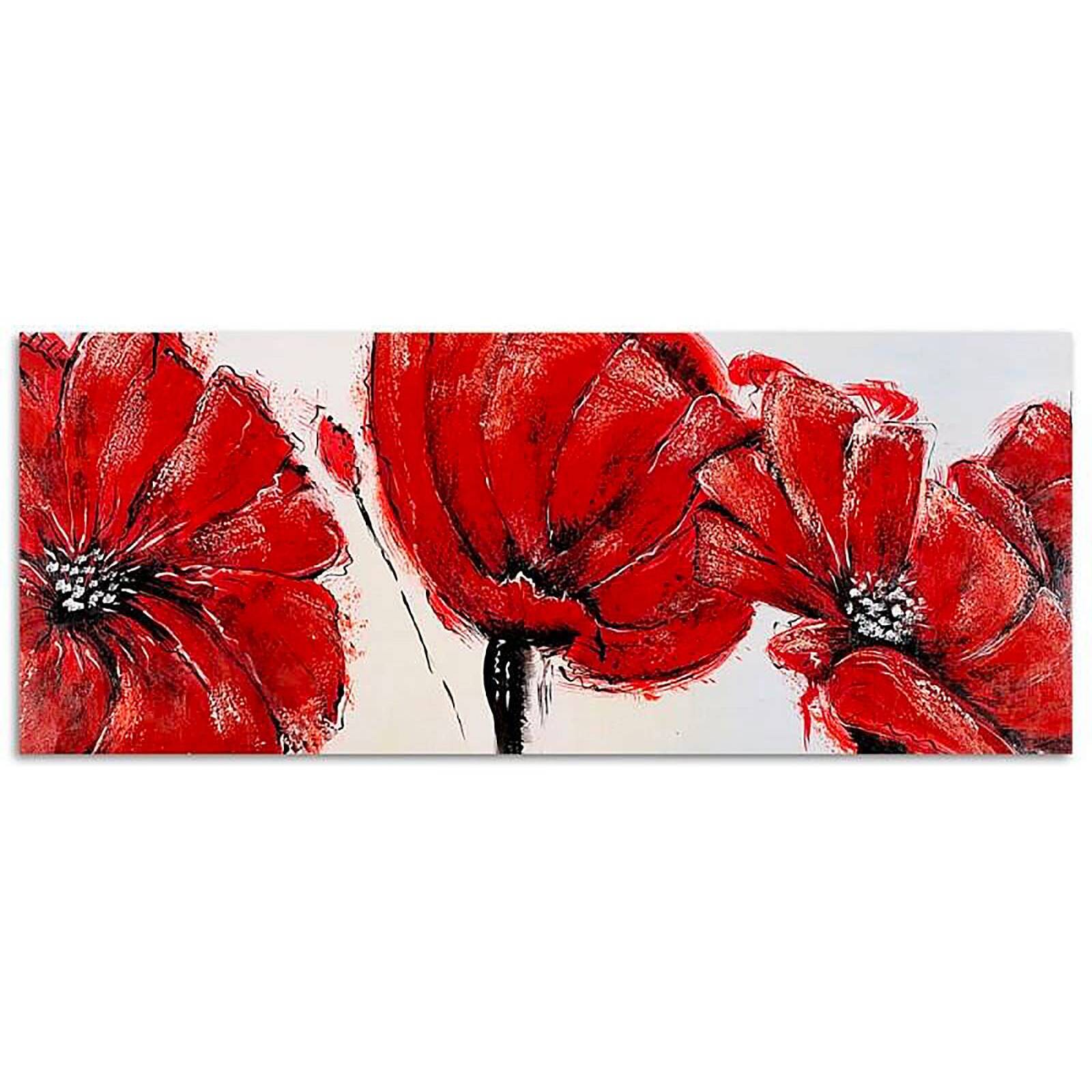 Tableau les fleurs rouges - panorama | Leroy Merlin