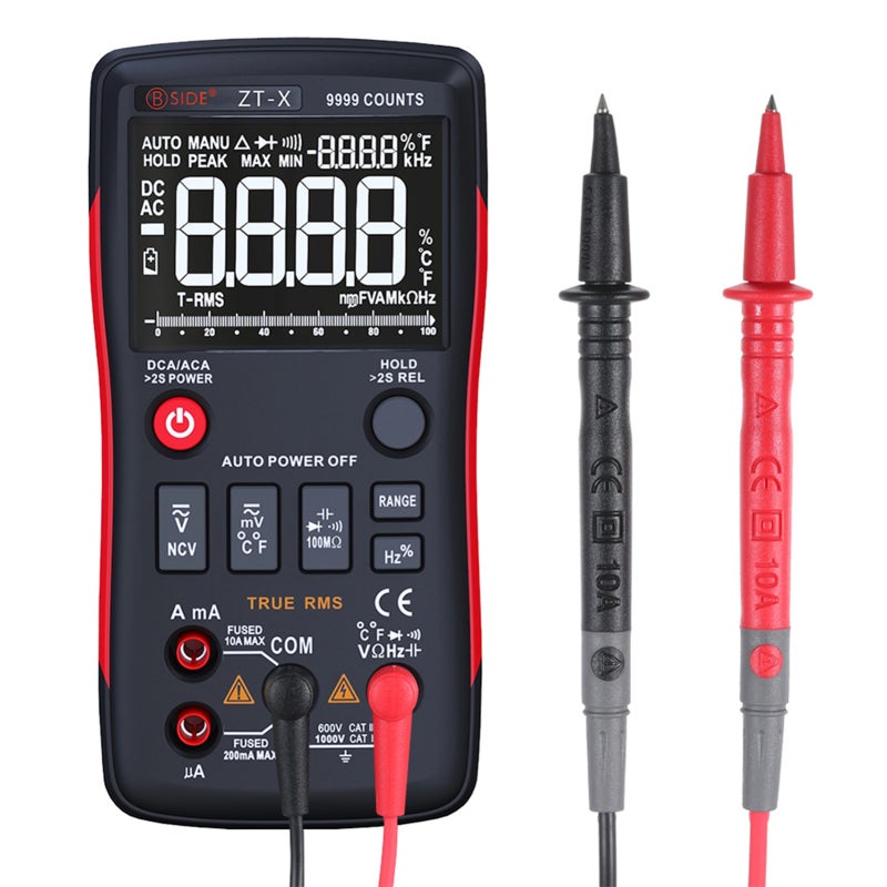 Multimètre numérique 9999 points, avec écran LCD rétroéclairé, mesure ...