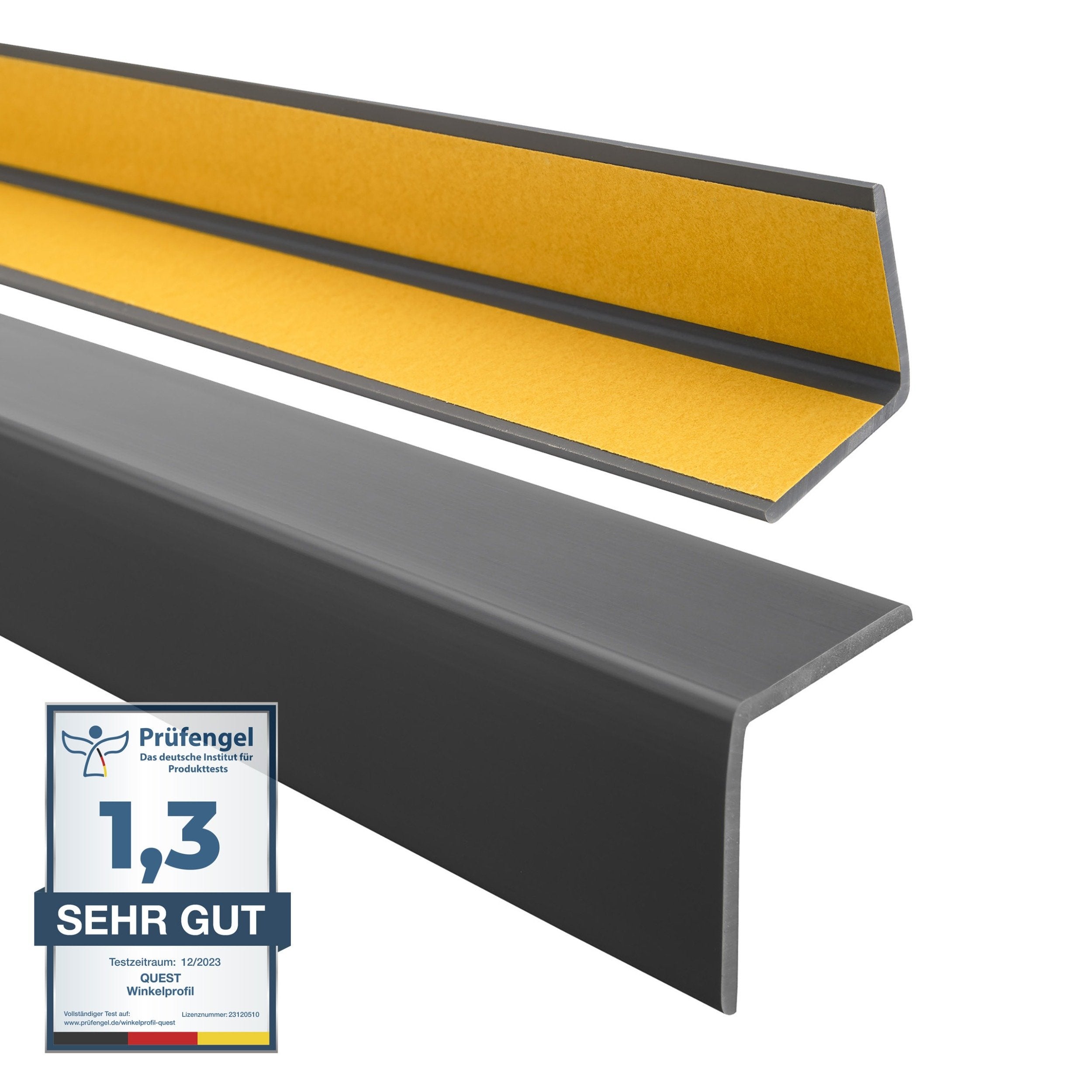 QUEST Perfil angular de PVC flexible, 35x35mm, 2m autoadhesivo, perfil ...