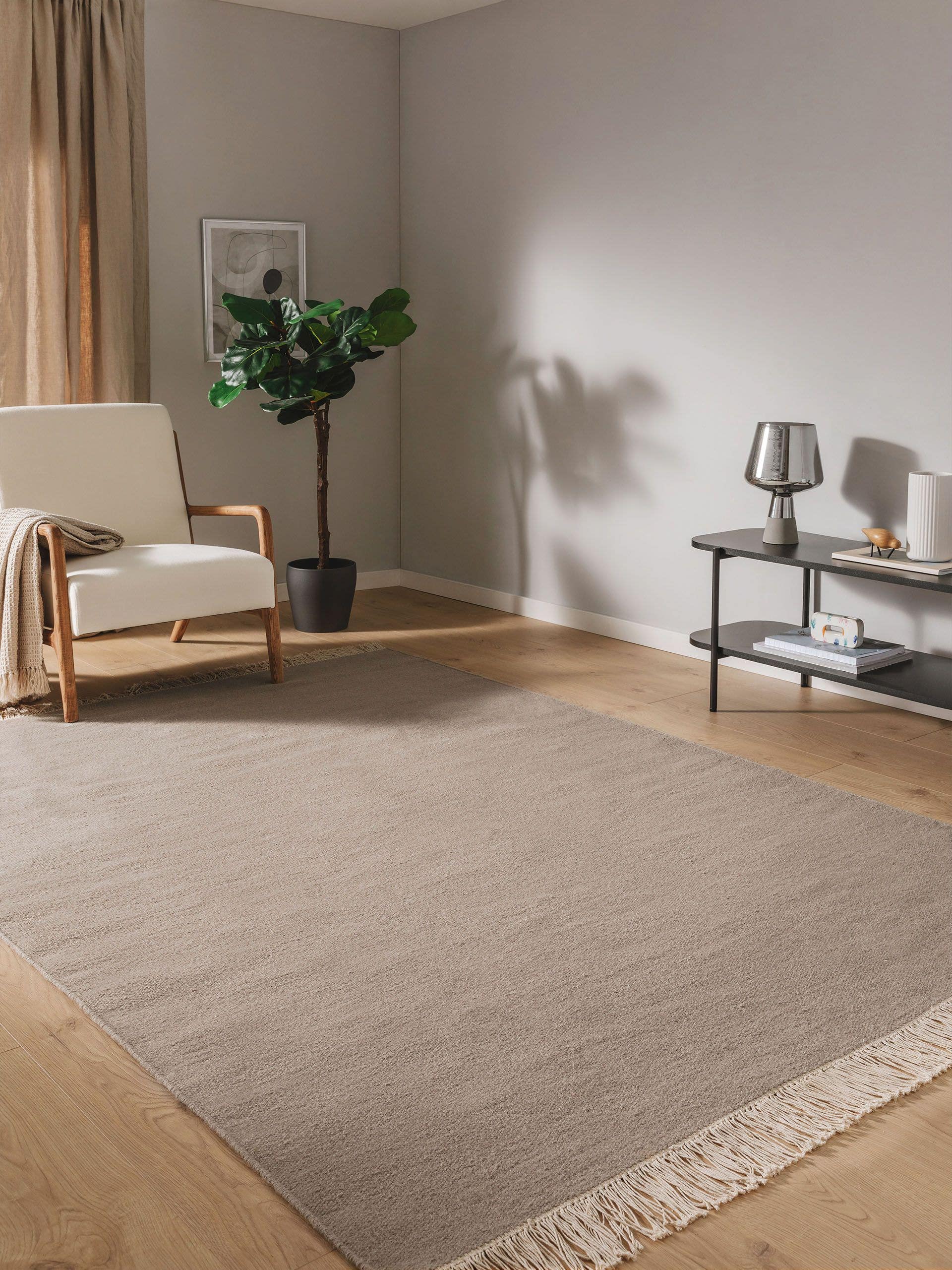 BENUTA - Tapis de laine gris clair 120x170 cm | Leroy Merlin