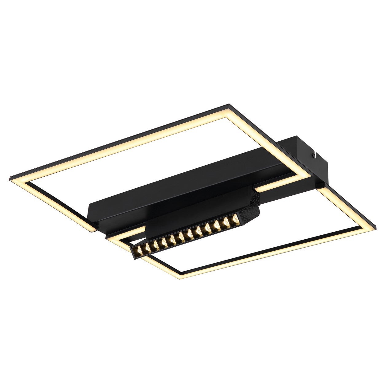 Lámpara de techo LED semiempotrada integrada, color negro mate, LED ...