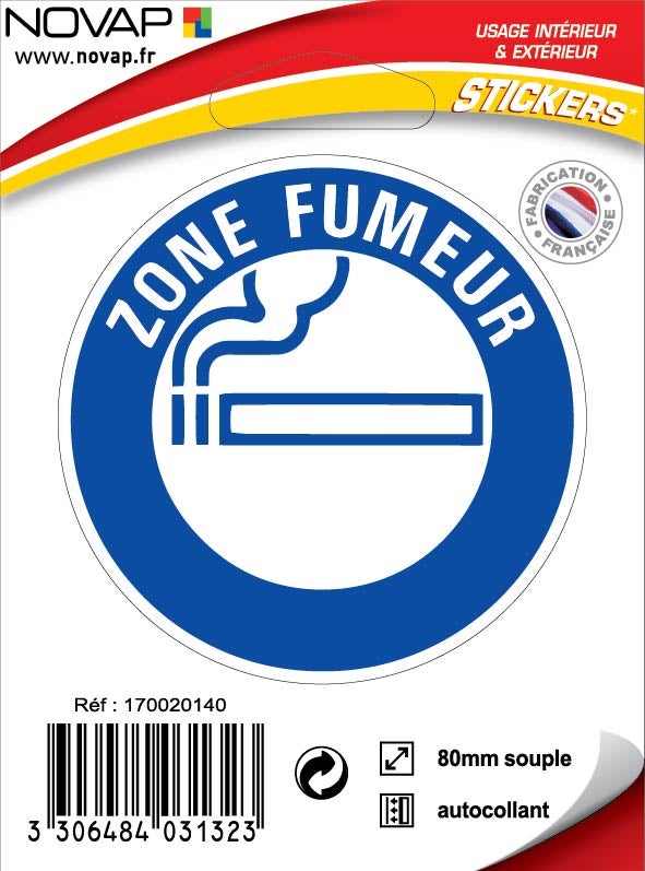 Panneau Zone fumeur - Vinyle adhésif Ø80mm - 4031323 | Bricoman