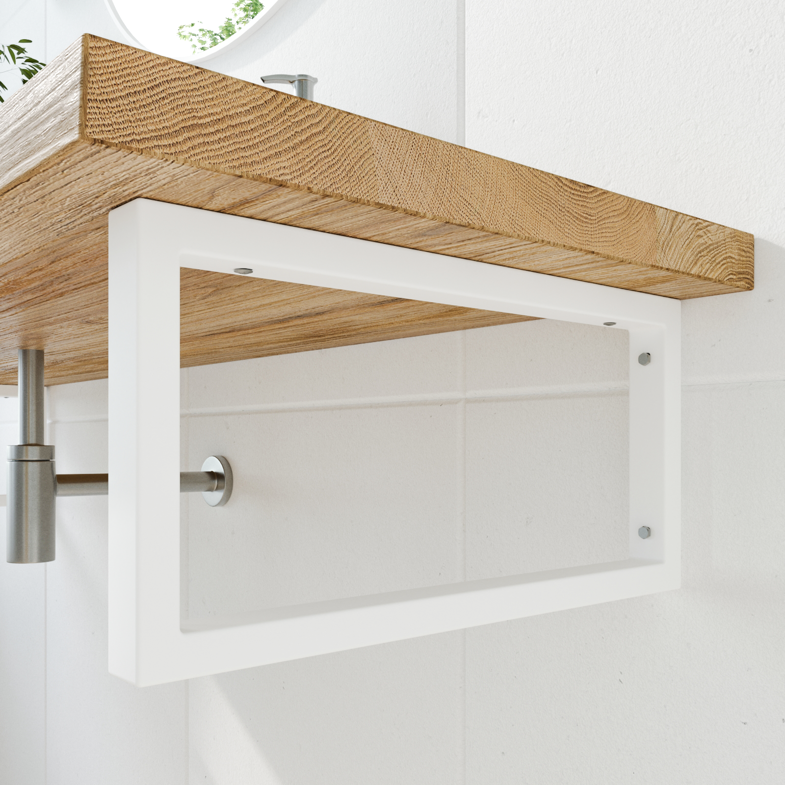 Support pour lavabo RHEIN - 20 cm de haut, 25 cm de profondeur, blanc ...
