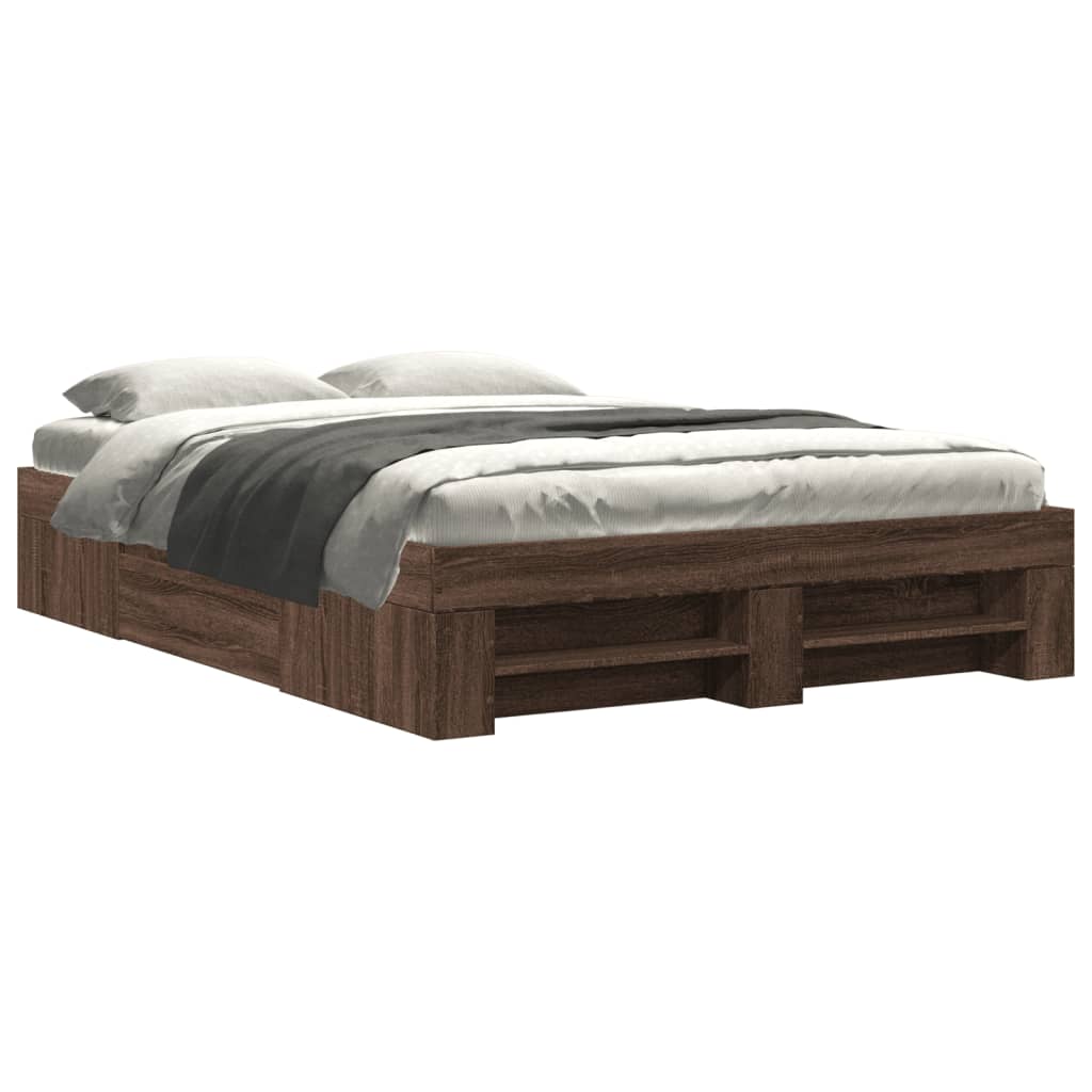 Cadre de lit sans matelas en bois de chêne marron 120x190 cm | Leroy Merlin