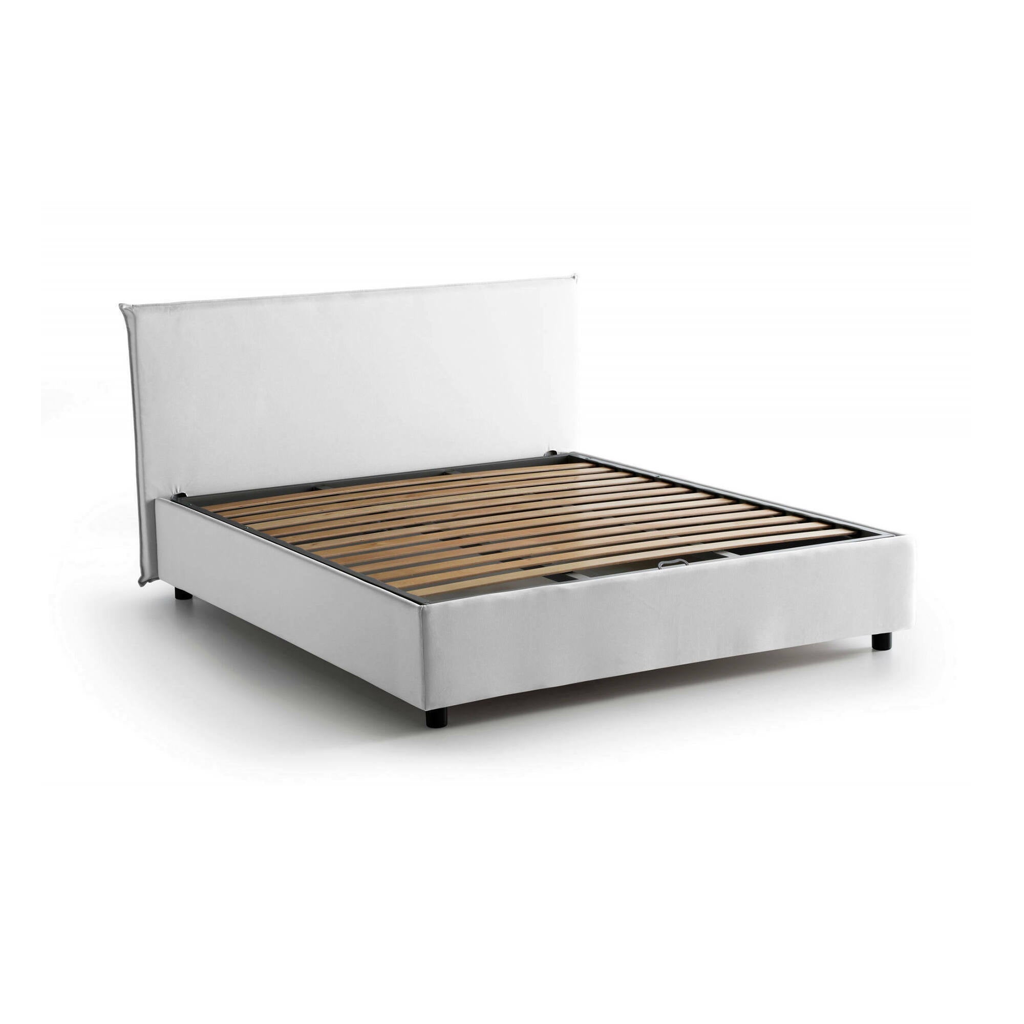 Lit double Arcan, Lit coffre avec revêtement en tissu, 100% Made in ...