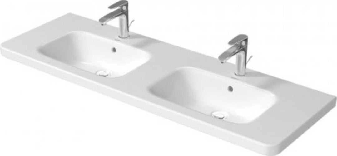 Lavabo doble Duravit DuraSquare 1400x480 mm, 1 agujero para el grifo ...