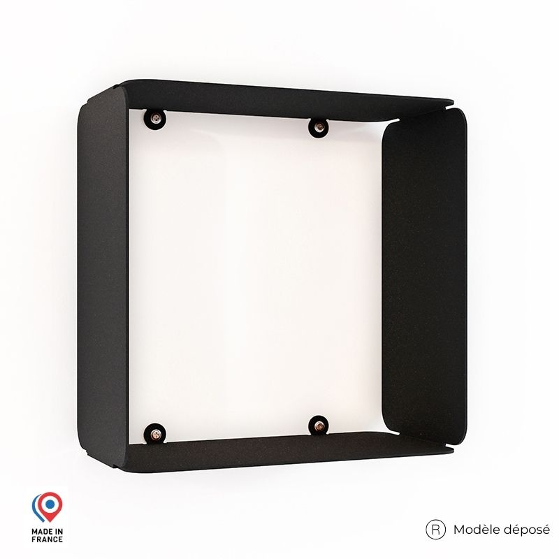 Estante de pared cubo DECO-GEM, acero acabado epoxi negro. 30x30x15 cm ...