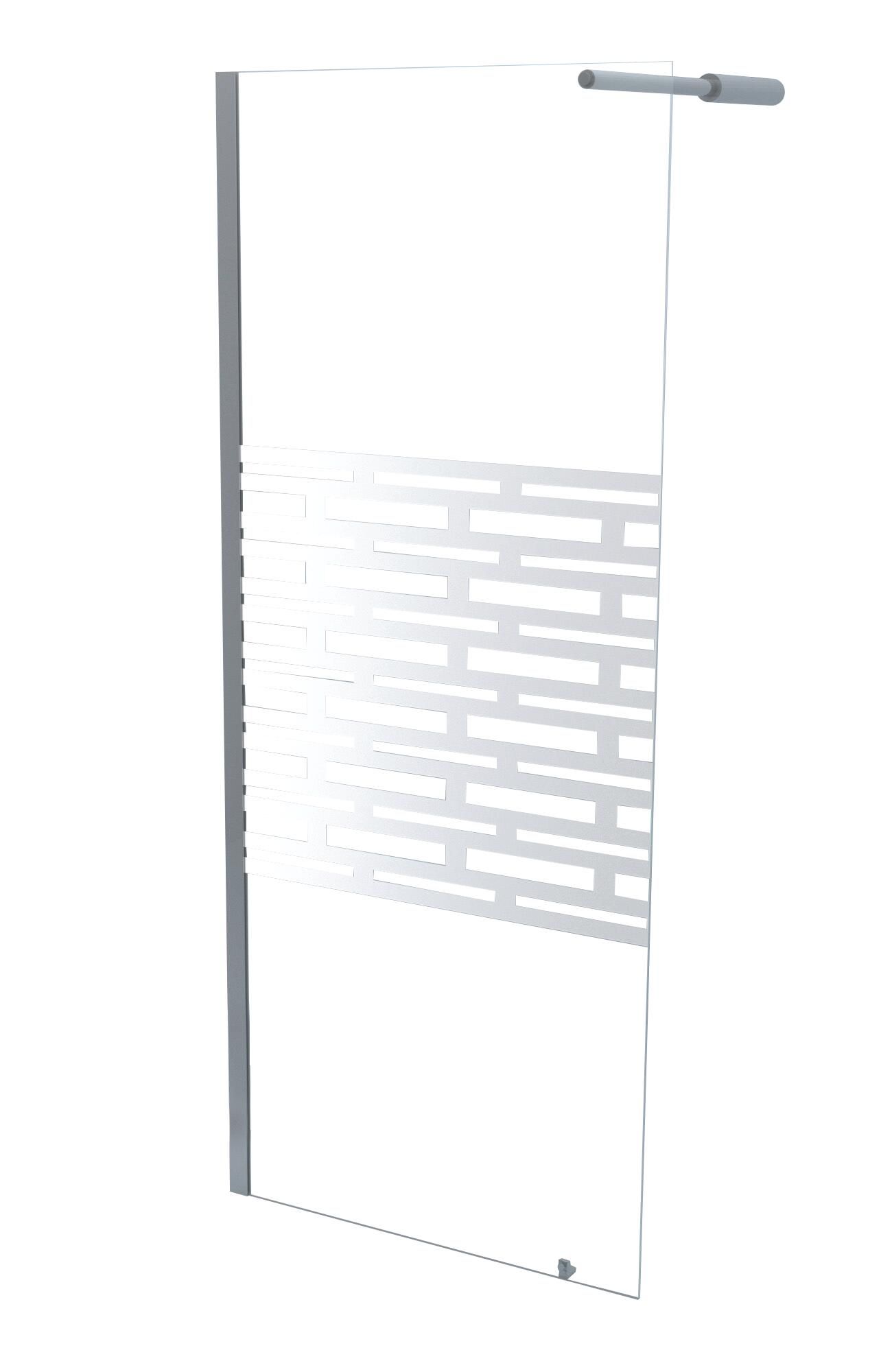 Ondee Paroi De Douche Cariba Finition Chromé Sérigraphié Ep6mm 1 Volet 90x210cm Leroy