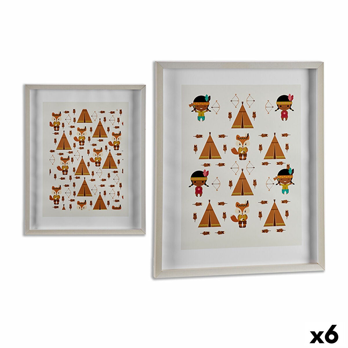 Cadre Marron Bois Blanc (6 Unités) (2,5 x 52 x 42 cm) | Leroy Merlin