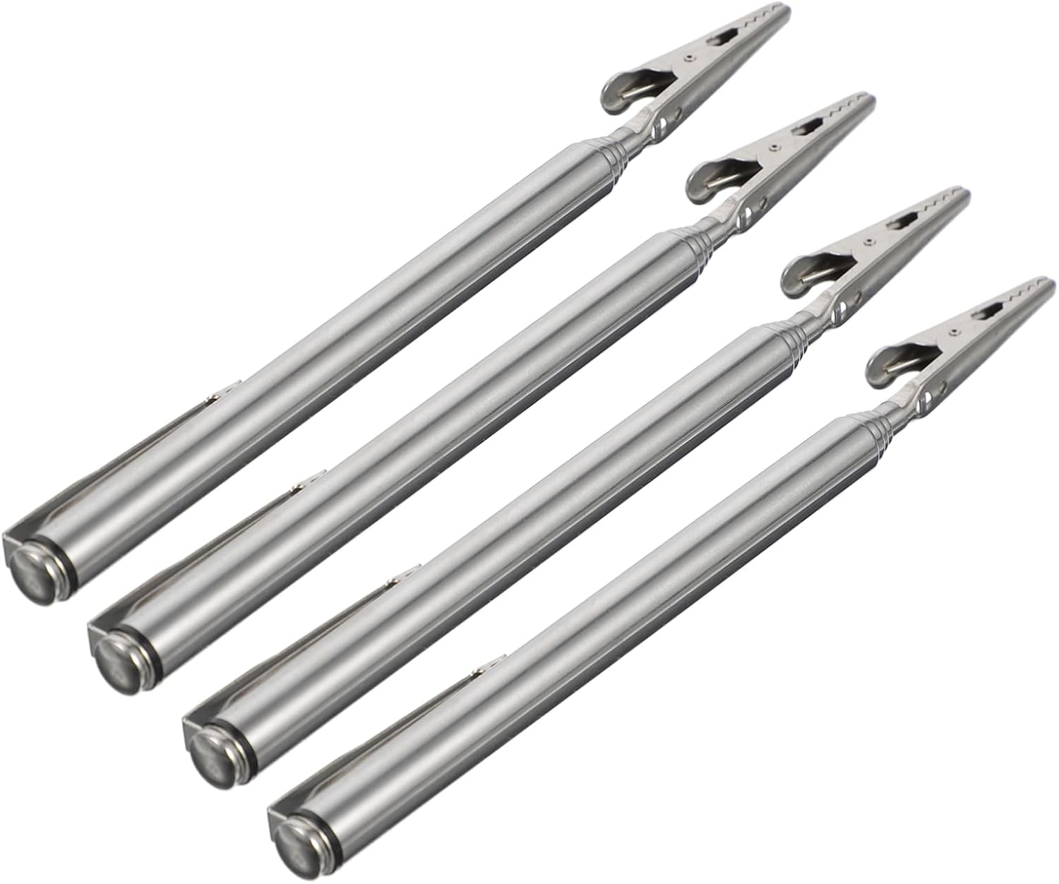 4Pièces Clips Alligator Télescopiques Acier Inoxydable Pinces Réglables ...