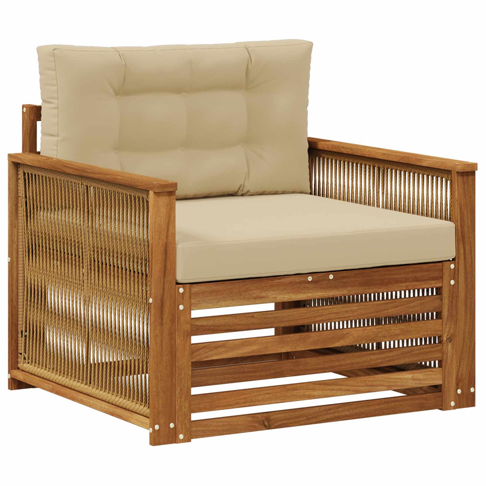 Sofá intermedio de exterior Madera de Acacia Sólida Natural | Leroy Merlin