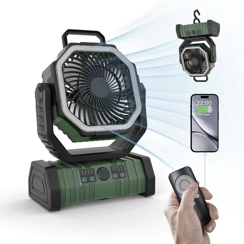 Ventilador de techo colgante para camping con luces, ventilador ...